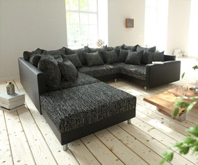 DELIFE Rozkládací pohovka Clovis Černá Modular Sofa Stool Armrest