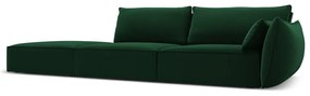 Tmavě zelená sametová pohovka pravý roh 264 cm Vanda – Mazzini Sofas