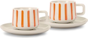 Tchibo - 2 šálky na espresso s podšálky, proužky