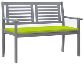 2místná zahradní lavice s poduškou 120 cm šedá eukalyptus,  3061034