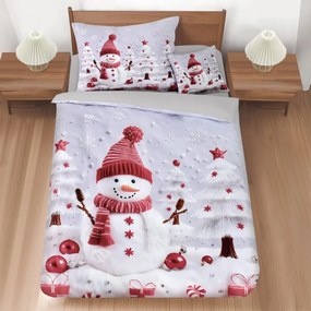 3 dílné povlečení Polycotton vánoční Sněhulák 200x140cm+90x70cm TiaHome