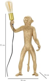Stolní lampa Monkey 55 cm zlatá