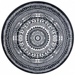 Kusový koberec Matto černý kruh 140cm