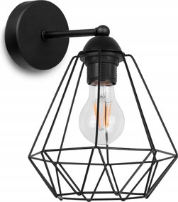 Elegantní Nástěnná Lampa Retro Drátěná Černá Loft