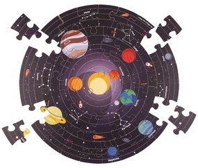 Bigjigs Toys Kulaté podlahové puzzle Sluneční soustava 50 dílků
