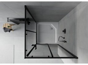 Mexen Rio čtvercový sprchový kout 90 x 90 cm, Grafitově černá, Černá + sprchová vanička Rio, Bílá - 860-090-090-70-40-4510