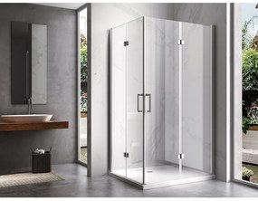 BPS-koupelny Obdélníkový sprchový kout HYD-OK13A 100x90 chrom/transparent + vanička HYD-OSV-ST04A černá
