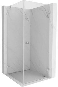 Mexen Lunar-B, pravostranný výklopný sprchový kout 80 x 80 cm, 8mm čiré sklo, chromový profil, 832-080-080-01-00-P