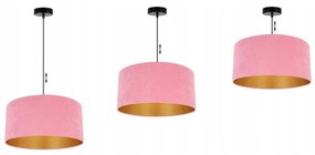 Závěsné svítidlo Mediolan, 1x růžové/zlaté textilní stínítko, (výběr ze 2 barev konstrukce), (fi 40cm)