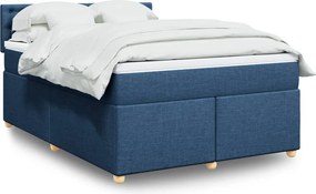 Box spring postel s matrací modrá 140x200 cm textil 3289023