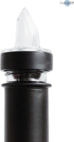 Skleněná láhev na olej 500 ml černá matná s čirou nálevkou VILO