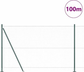 Hexagonální plot s betonovým základem 100 x 1,4 m Zelená 3353596