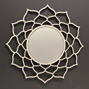AMADEA Dřevěné zrcadlo ve tvaru mandaly, průměr 41 cm