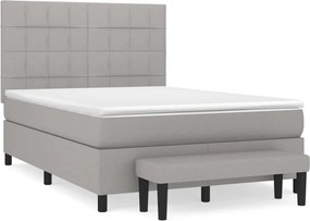 Box spring postel s matrací světle šedá 140 x 190 cm textil 3136589