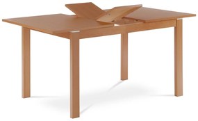 Jídelní stůl rozkládací 120+30x80x74 cm, deska MDF, dýha, nohy masiv, tmavý buk - BT-6777 BUK3