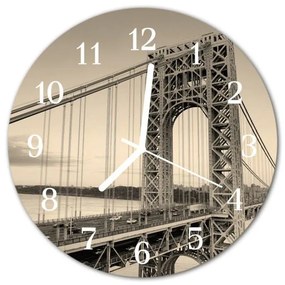 Nástěnné hodiny obrazové na skle - Most