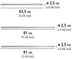 WENKO 19218100 - Tyč UNIVERSAL 2,5x2,5 cm chrom/bílá