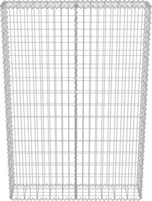 Gabionová zeď s víky z pozinkované oceli 100 x 20 x 150 cm 143579