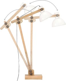 Stojací lampa bílá masivní mangovníkové dřevo E27 320582