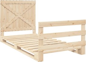 Rám postele s čelem 100 x 200 cm masivní borové dřevo 3281575