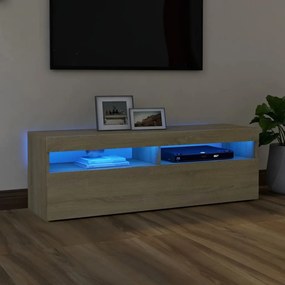 vidaXL TV skříňka s LED osvětlením 120 x 35 x 40 cm [804381] Barva: bílá s vysokým leskem