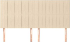 Čelo postele krémové 180x5x118/128 cm látkové 3116589