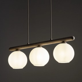 TK Lighting Závěsný lustr Virlo s dekorem dřeva pro žárovku 3x E14 TK11079