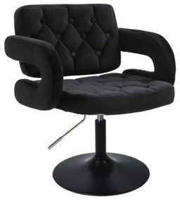LuxuryForm DESIGN Otočná židle ADRIA VELUR na černém talíři - černá