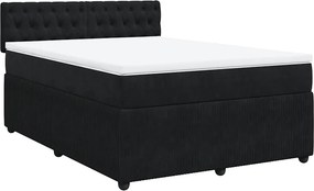 Box spring postel s matrací černá 140x200 cm samet 3290066