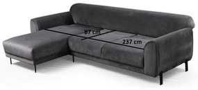 Designová sedačka Haylia 287 cm antracitová - levá
