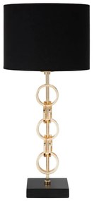 Stolní lampa v černo-zlaté barvě Mauro Ferretti Glam Rings, výška 54,5 cm