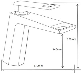 Mexen Topaz, umyvadlová baterie, Chromová, 73900-00
