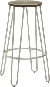 Barová stolička z jilmového dřeva ve stříbrné barvě/v přírodní barvě (výška sedáku 75 cm) District – Premier Housewares