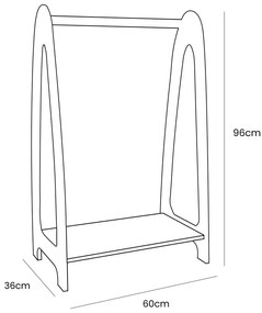 Dětský věšák v dekoru borovice v přírodní barvě 60x96 cm Montessori – Meowbaby