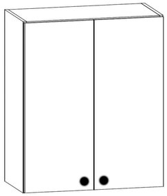 Nejlevnější nábytek MISAEL horní skříňka G60, korpus bílý, dvířka borovice andersen