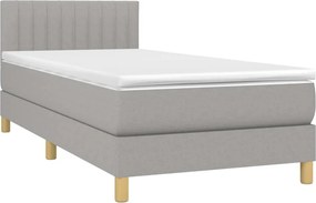 Box spring postel s matrací světle šedý 100 x 200 cm textil 3140753
