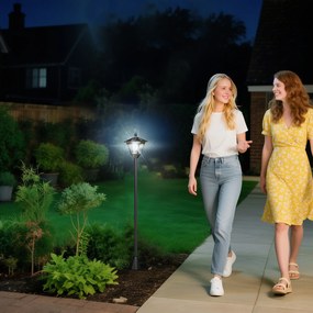 Outsunny Solární lucerna Zahradní lucerna Cestovní světlo s LED 10 lumenů Černá 15 x 15 x 120cm | Aosom