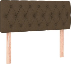 Box spring postel s matrací a LED tmavě hnědá 120x200 cm textil 3133944
