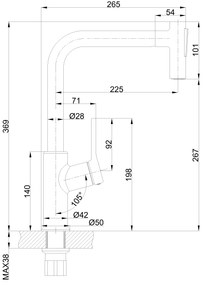 Invena Farsala, vysoká dřezová baterie s 2-funkční výsuvnou výlevkou h-369, chromová, INV-BZ-40-L01-S