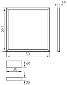 Kanlux 26771 - LED Podhledový rám AVAR LED/40W/230V 6000K 59x59 cm