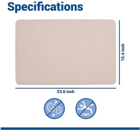 Béžová z křemeliny koupelnová předložka 39x60 cm Simi – Wenko