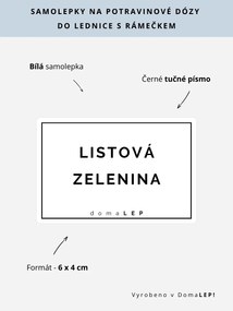 LISTOVÁ ZELENINA - Samolepka s rámečkem na dózy do lednice, 6 x 4 cm