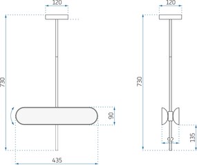Toolight - LED závěsné svítidlo APP832-CP, zlatá, OSW-01049
