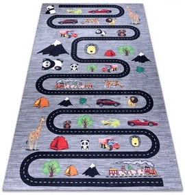 Dywany Luszczow Dětský kusový koberec BAMBINO 2092 pratelný Ulice, auta, protiskluz, antracit Rozměr koberce: 80 x 150 cm