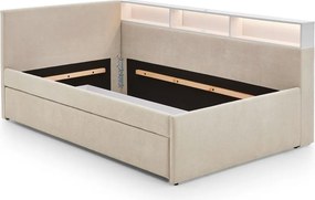 Béžová rohová dětská postel s úložným prostorem bez roštu 120x200 cm Uno – Meise Möbel