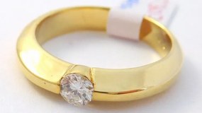 Klenoty Budín Mohutný zlatý zásnubní prsten se zirkonem 585/5,50gr vel. 57 T308X