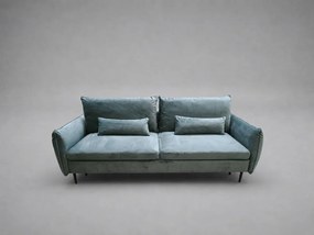 Sametová rozkládací/s úložným prostorem pohovka v petrolejové barvě 222 cm Vermont - II. jakost – Cosmopolitan Design