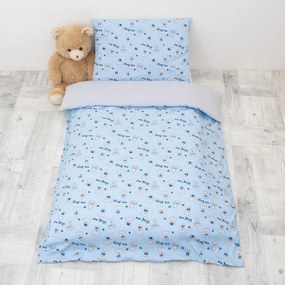 ESITO Dětské povlečení Teddy bears z Jersey 100 x 135 cm Modrá