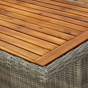 vidaXL Zahradní stůl polyratan a masivní akáciové dřevo [313314] Barva: Hnědá