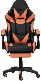 Ergonomická herní židle CLASSIC s podnožkou oranžová